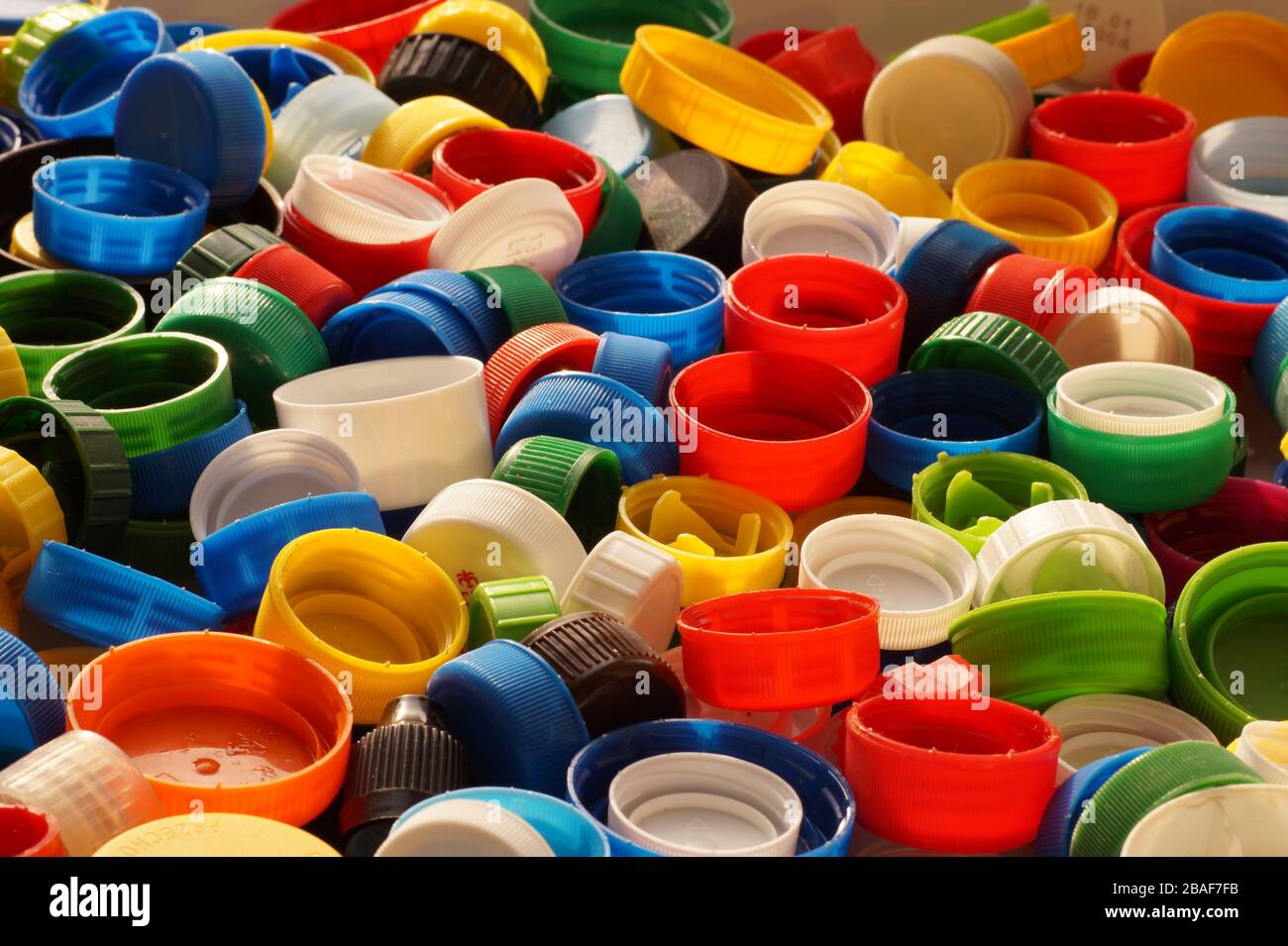 Macro photo. Different colored caps from bottles, great raw material ...