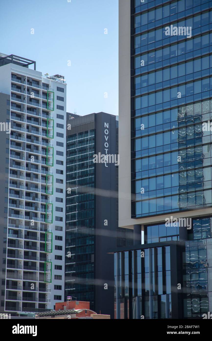 Novotel building seen in the financial district of Perth, western ...
