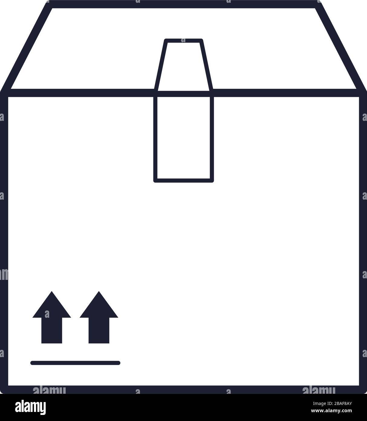 box package icon over white background, line style, vector illustration ...