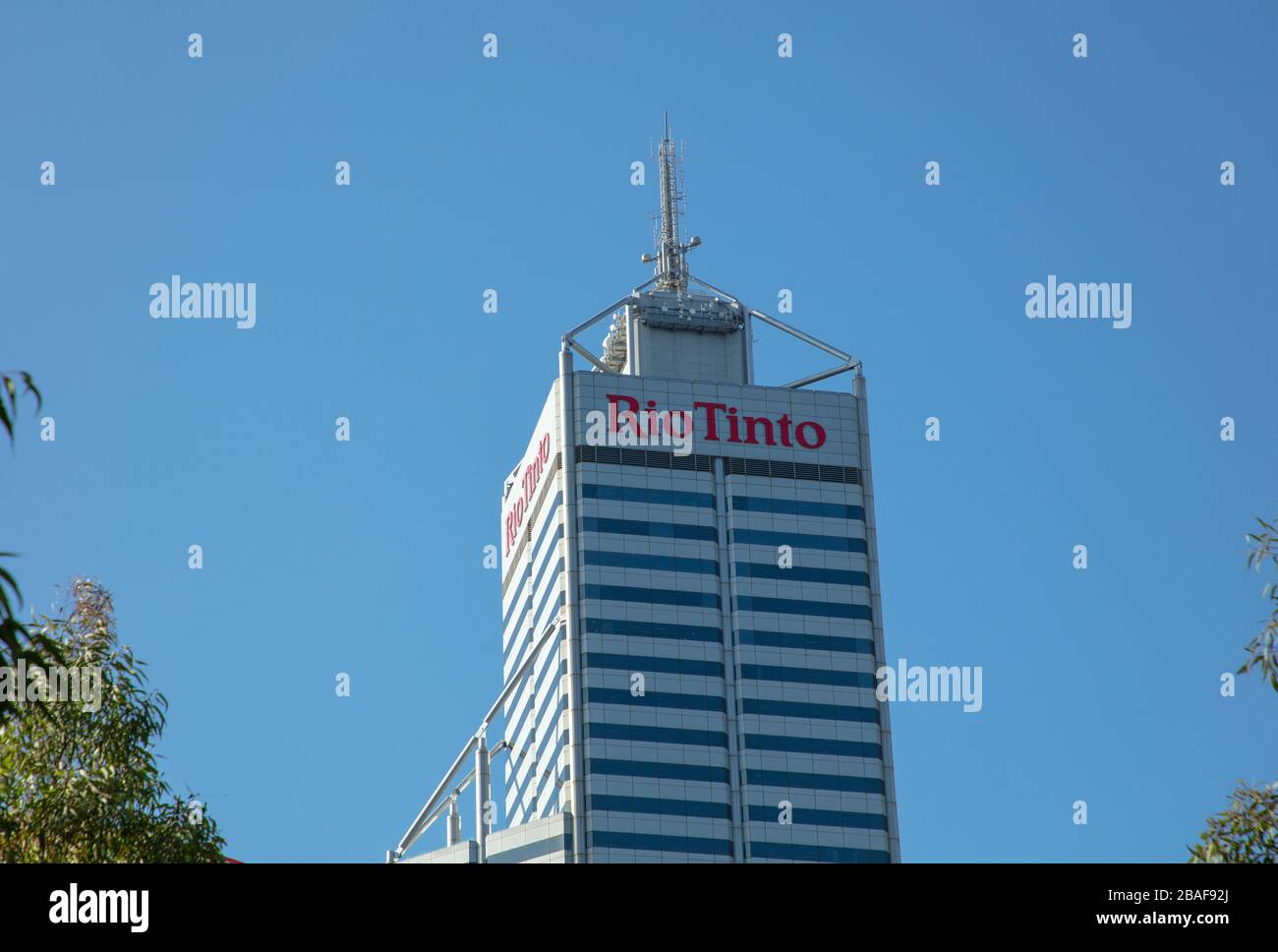 Rio Tinto building seen in the financial district of Perth, western ...