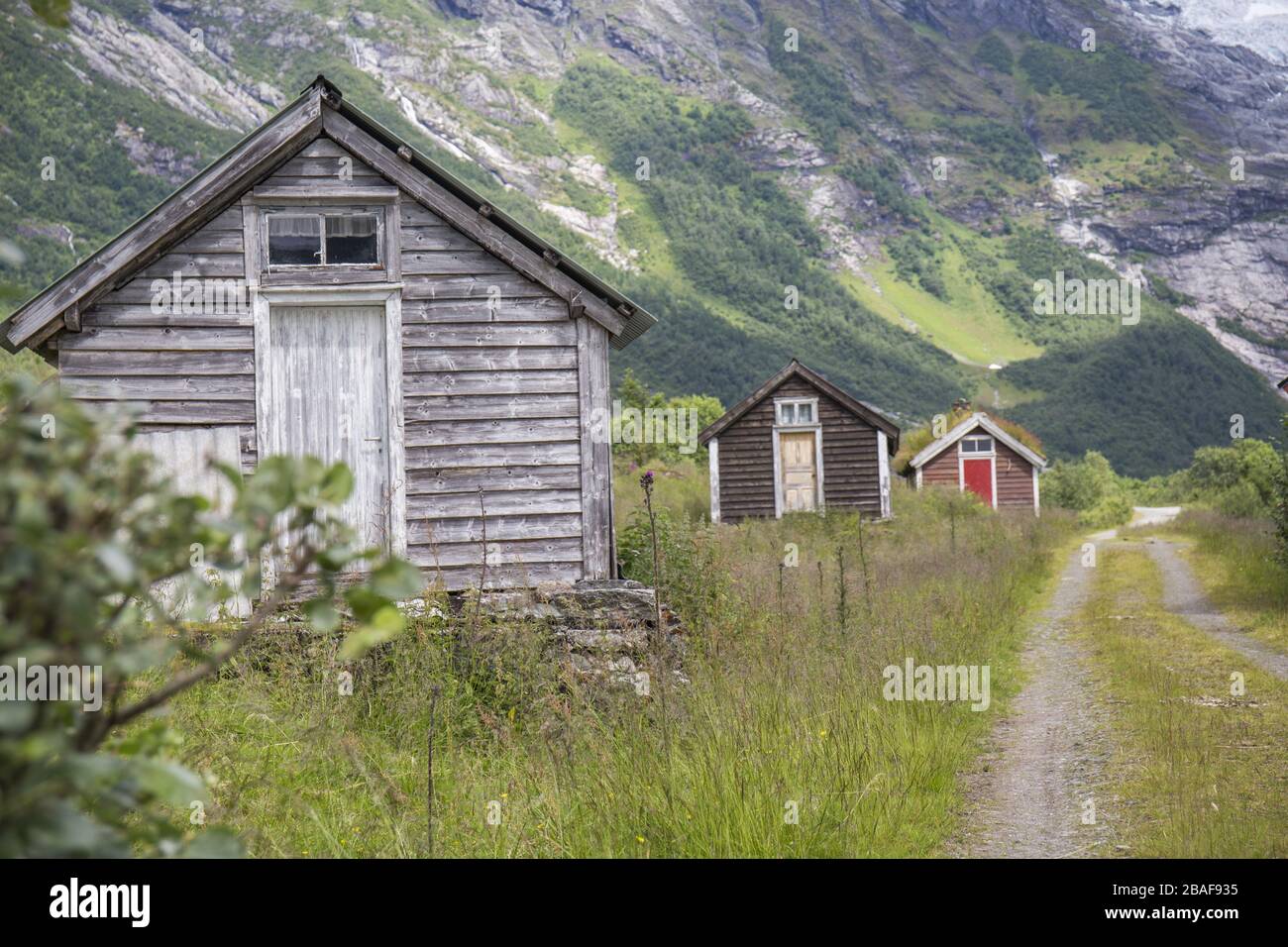 idyllic town between mountains Stock Photo - Alamy