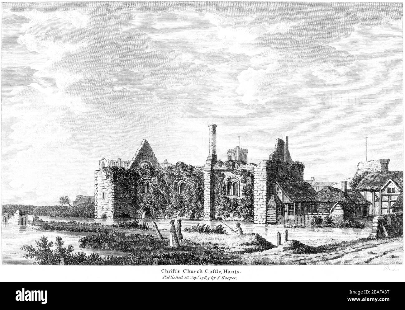 An engraving of Christs Church Castle Hants 1783 (Christchurch Castle ...