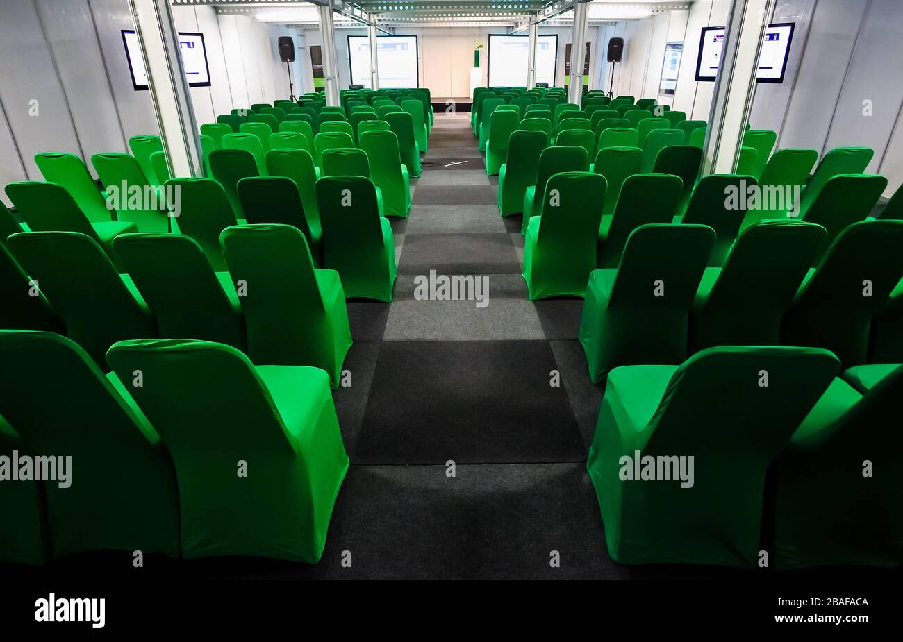 Johannesburg, South Africa - May 24, 2012: Rows of empty chairs in ...