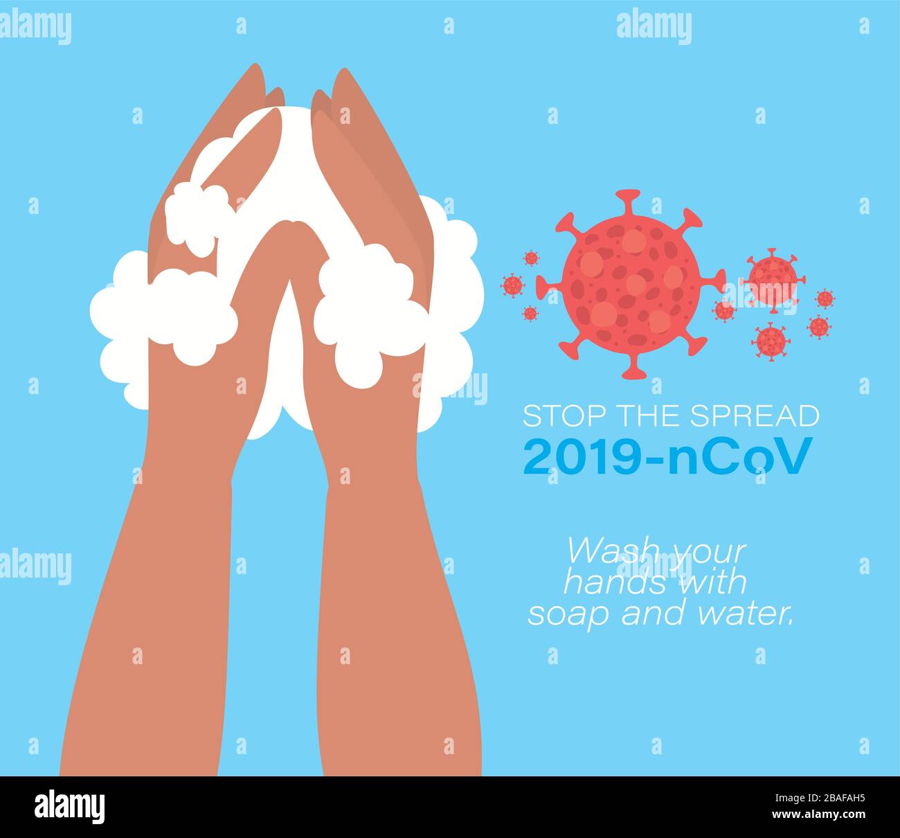 Hands washing and stop the spread 2019 ncov virus text vector design ...