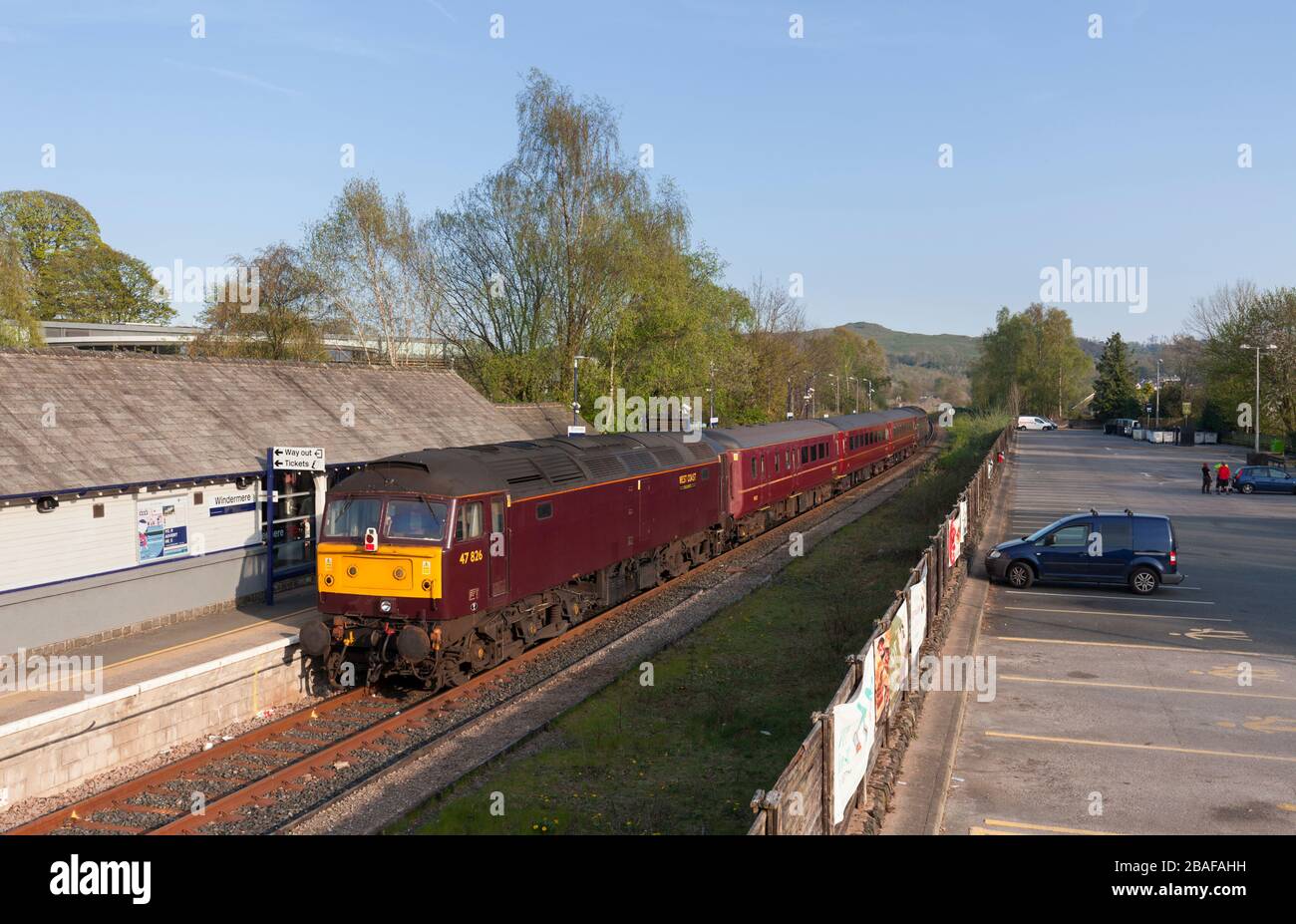 West Coast railway class 47 locomotive 47826 at Windermere railway ...