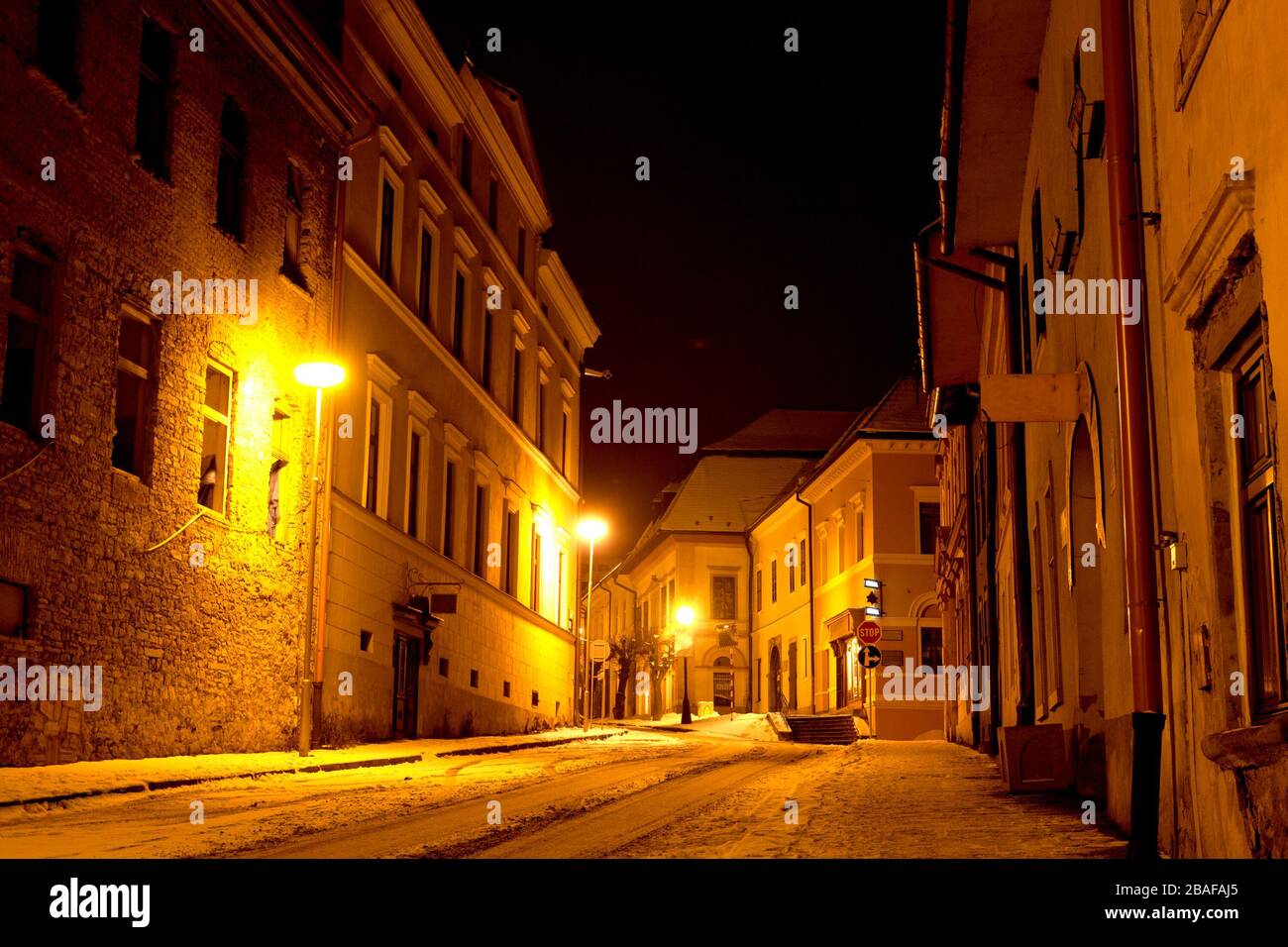 Night scene in old city Stock Photo - Alamy