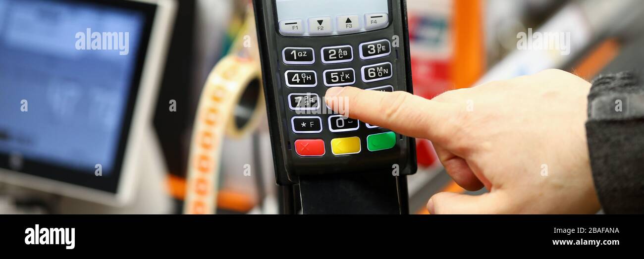 Man cashier shop desk hi-res stock photography and images - Alamy