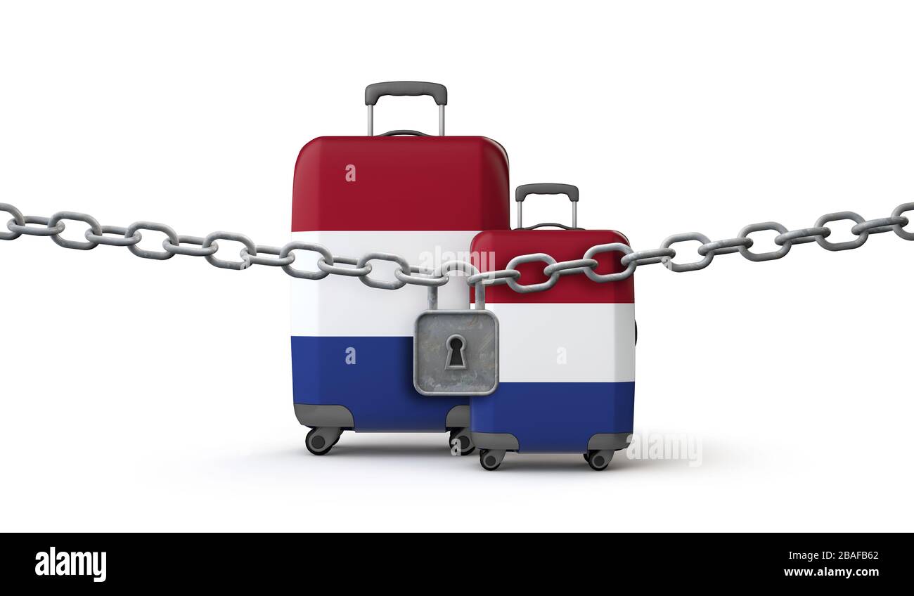 Netherlands lockdown travel restrictions concept. 3D Render Stock Photo ...