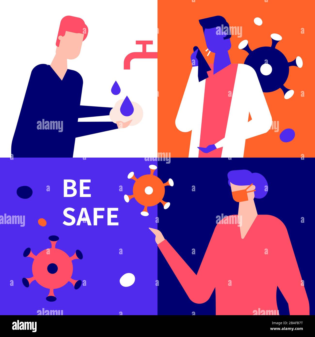Be safe concept - flat design style illustration Stock Vector Image ...