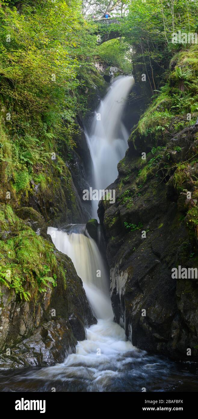 View of Aira Force waterfall in Lake District Stock Photo - Alamy