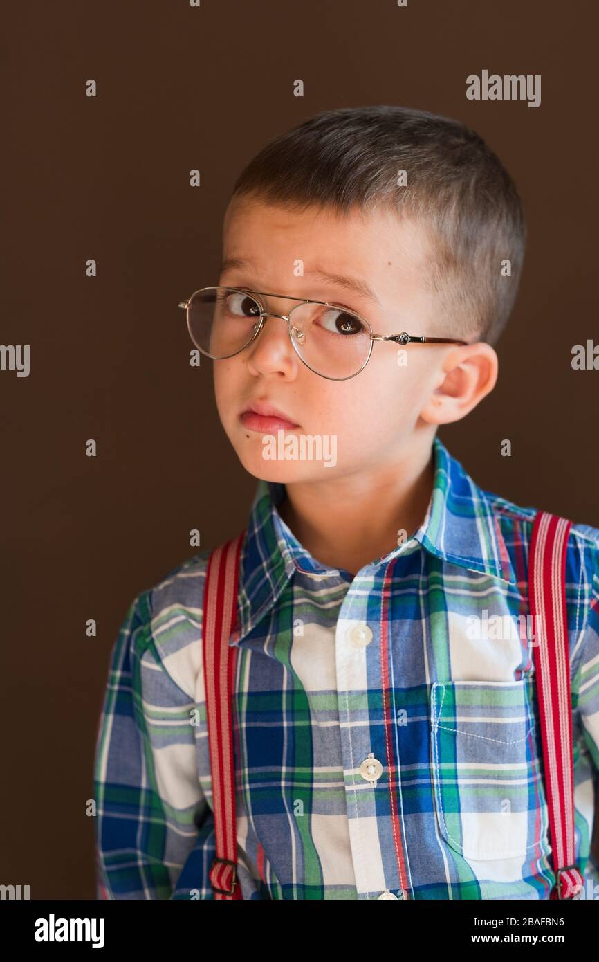Portrait of smart stylish little boy Stock Photo - Alamy