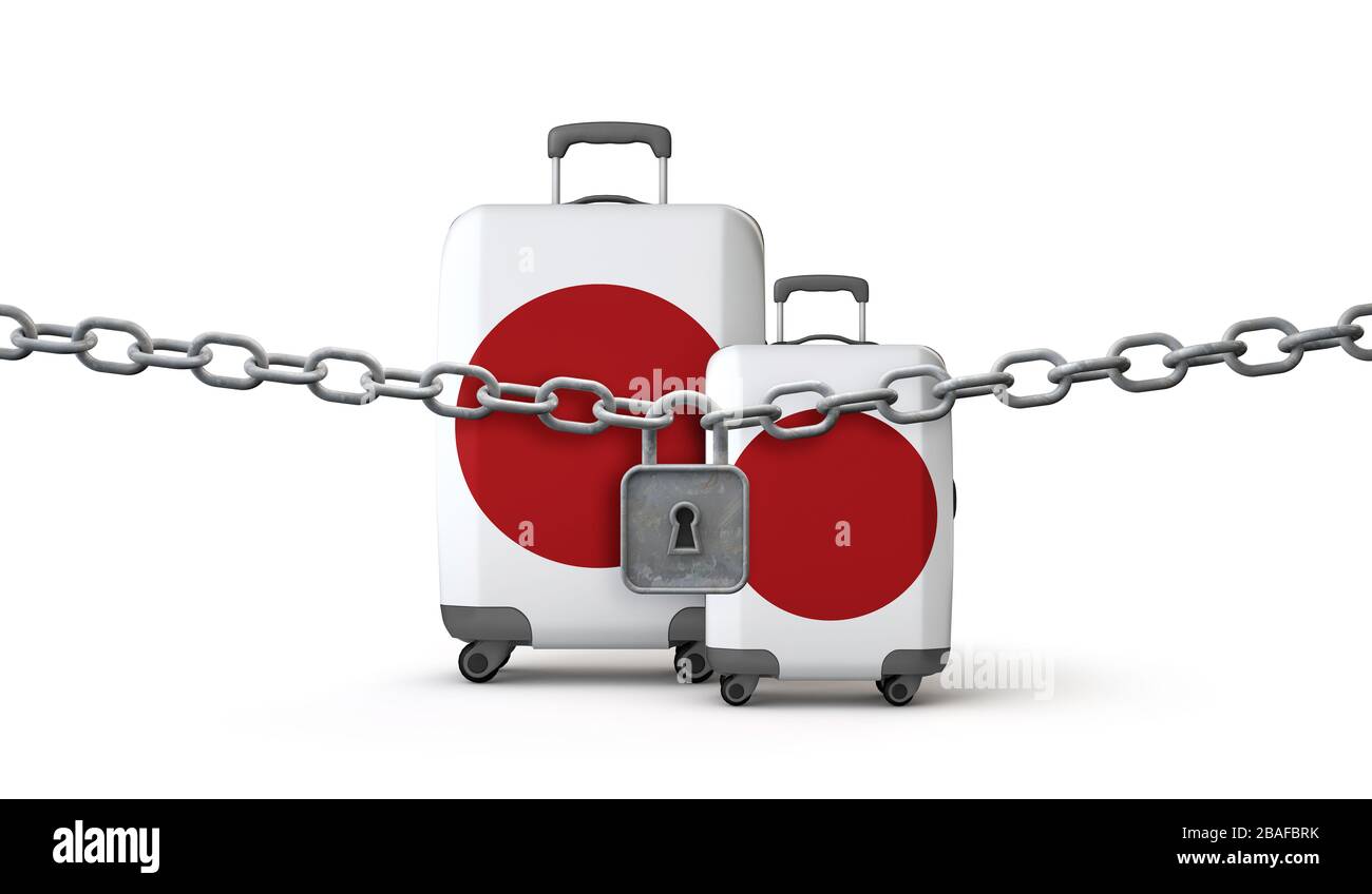 Japan lockdown travel restrictions concept. 3D Render Stock Photo - Alamy