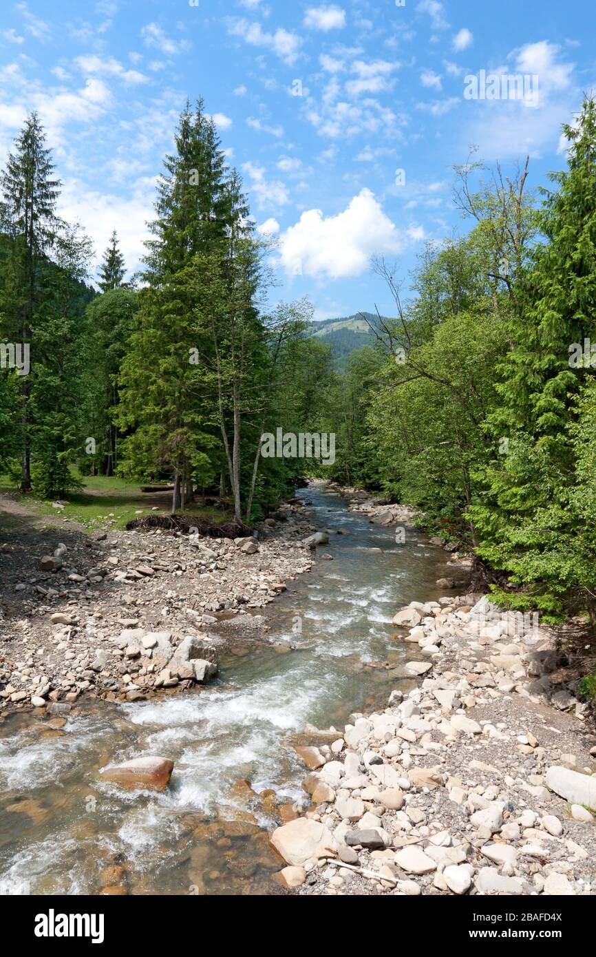 River in mountain valley Stock Photo - Alamy