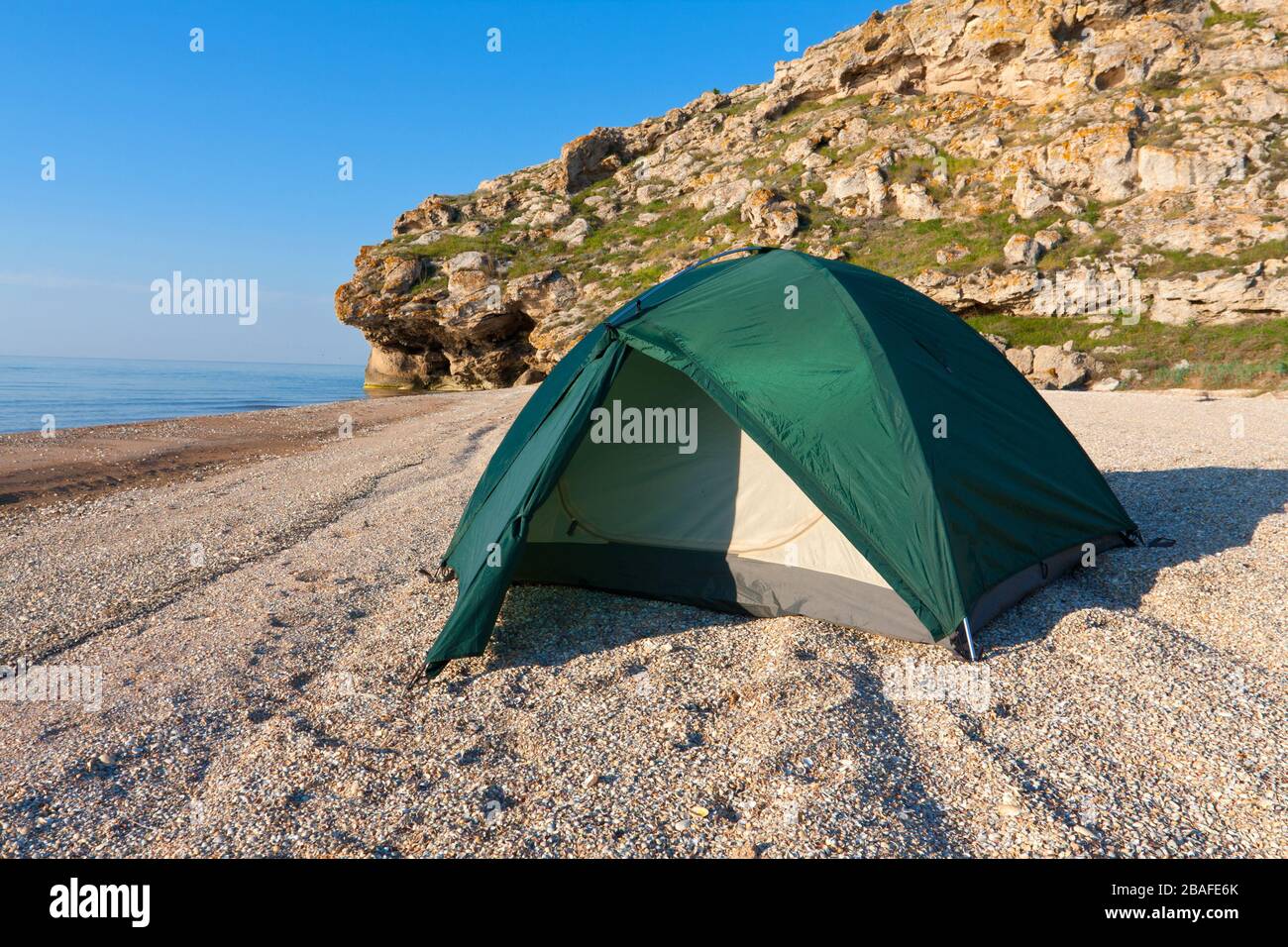 tourist tent on sea beach Stock Photo - Alamy