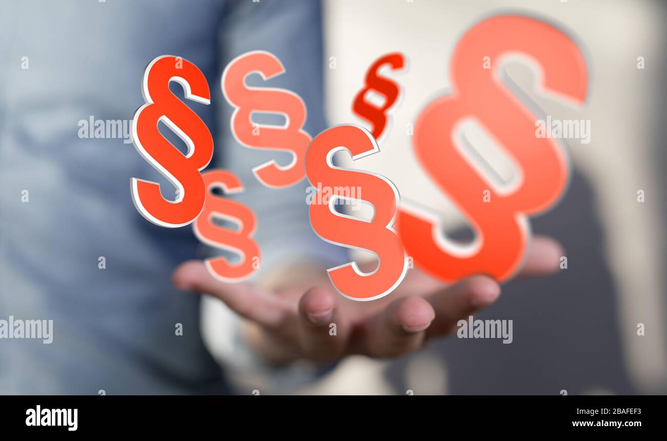 A paragraph law sign digital in hand Stock Photo - Alamy