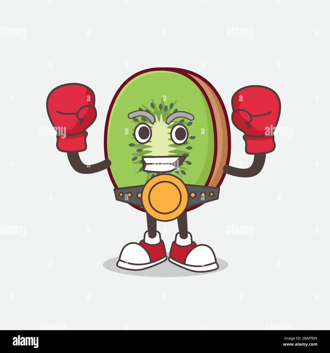 Sliced Green Kiwi Fruit Mascot Character Vector Illustration Stock ...