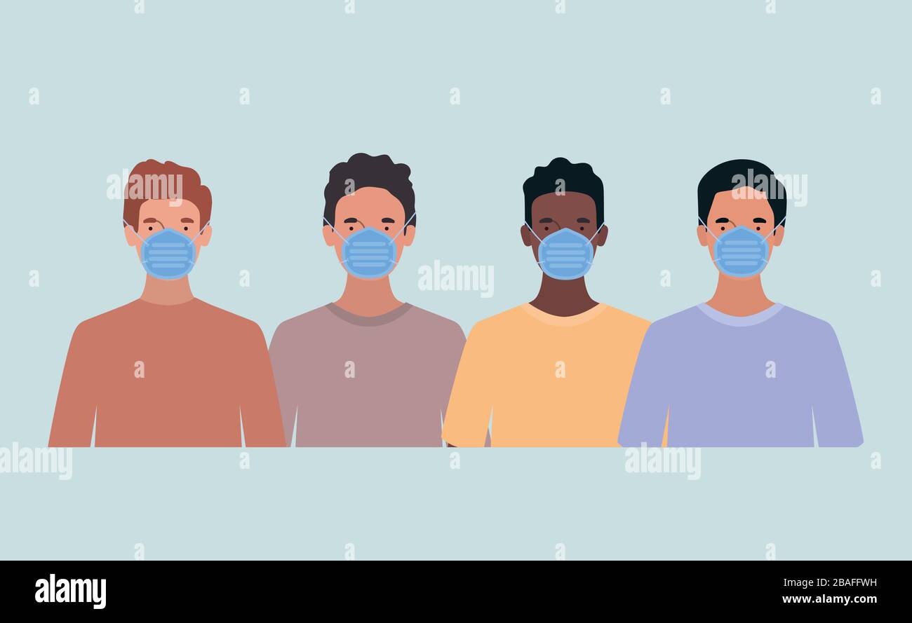 Avatar men with masks vector design Stock Vector Image & Art - Alamy