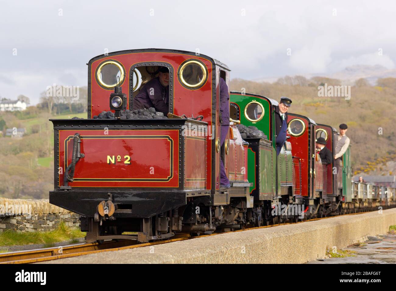 A line of locos on the Cob at Porthmadog in 2013 Stock Photo - Alamy