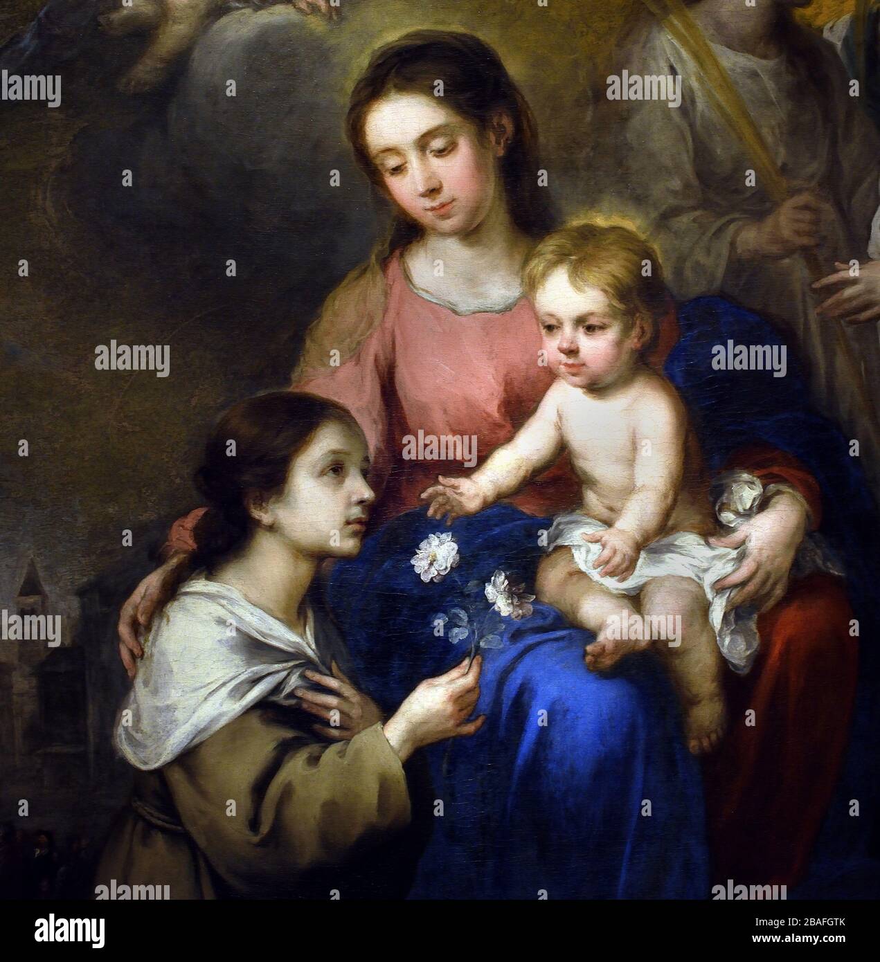 The Virgin and Child with Saint Rose of Viterbo 1670 by Bartolome ...