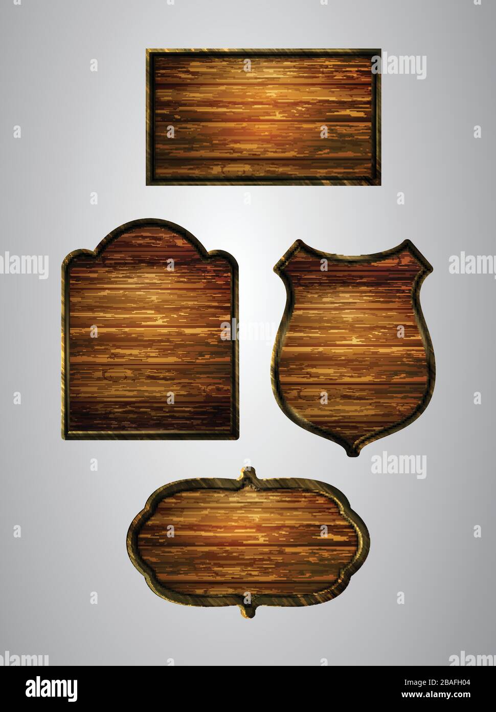 Vector realistic illustration of wooden signboard Stock Vector Image ...