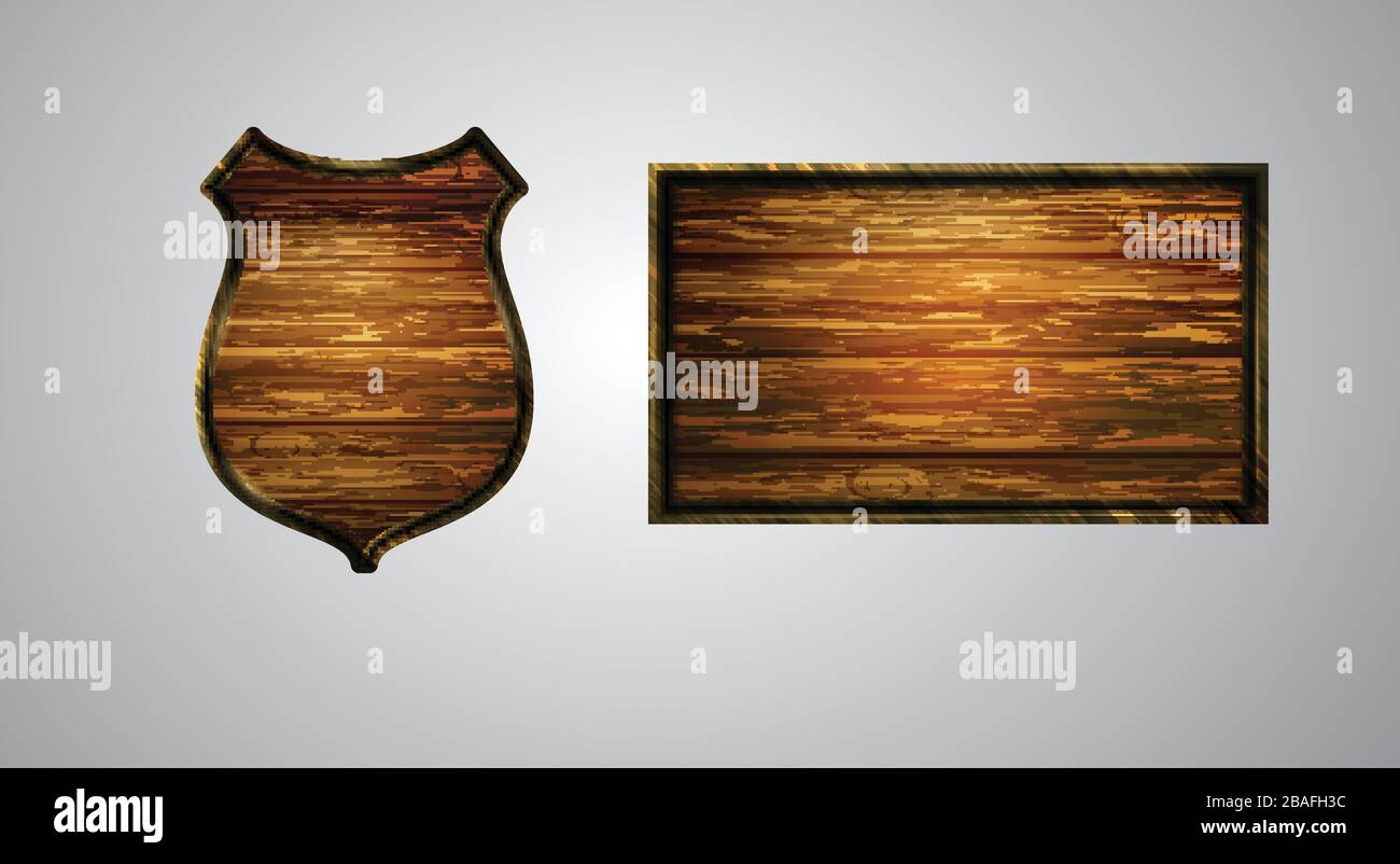 Vector realistic illustration of wooden signboard Stock Vector Image ...