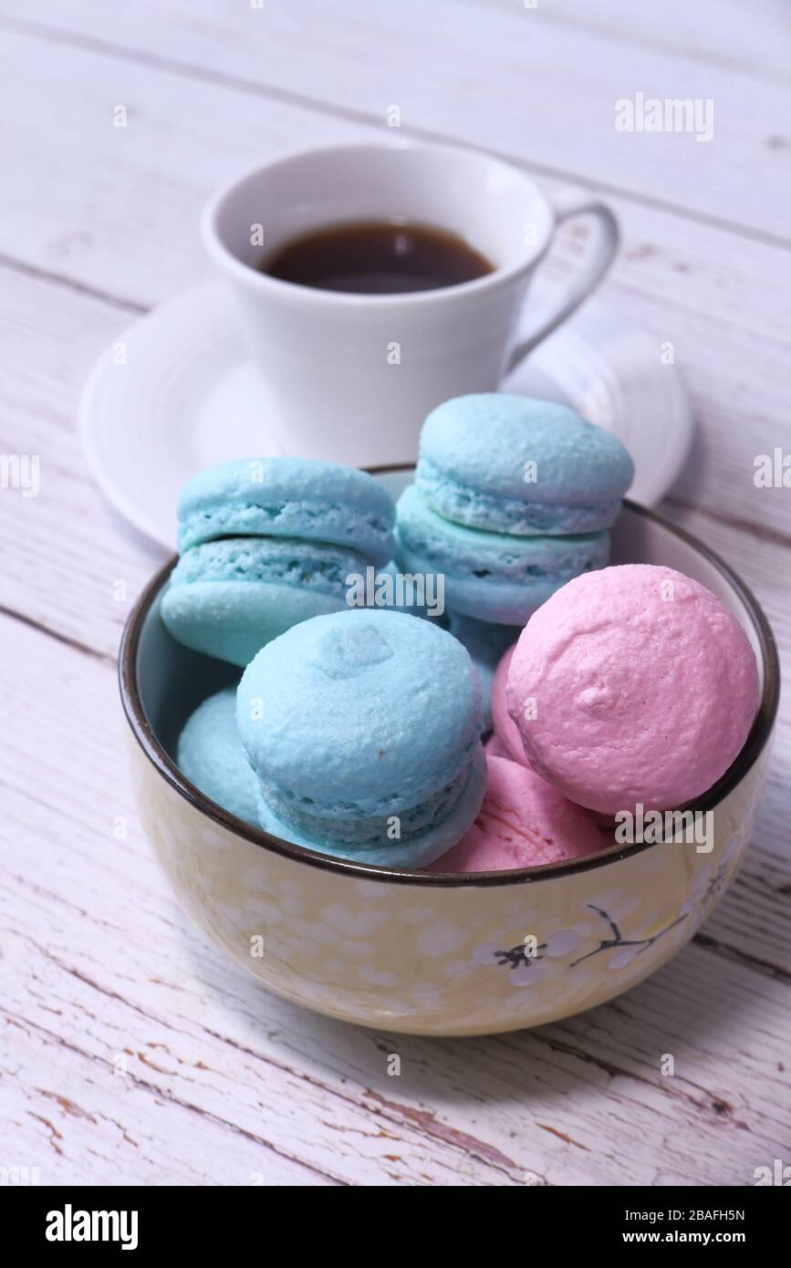 Close up macaroon in bowl hi-res stock photography and images - Alamy