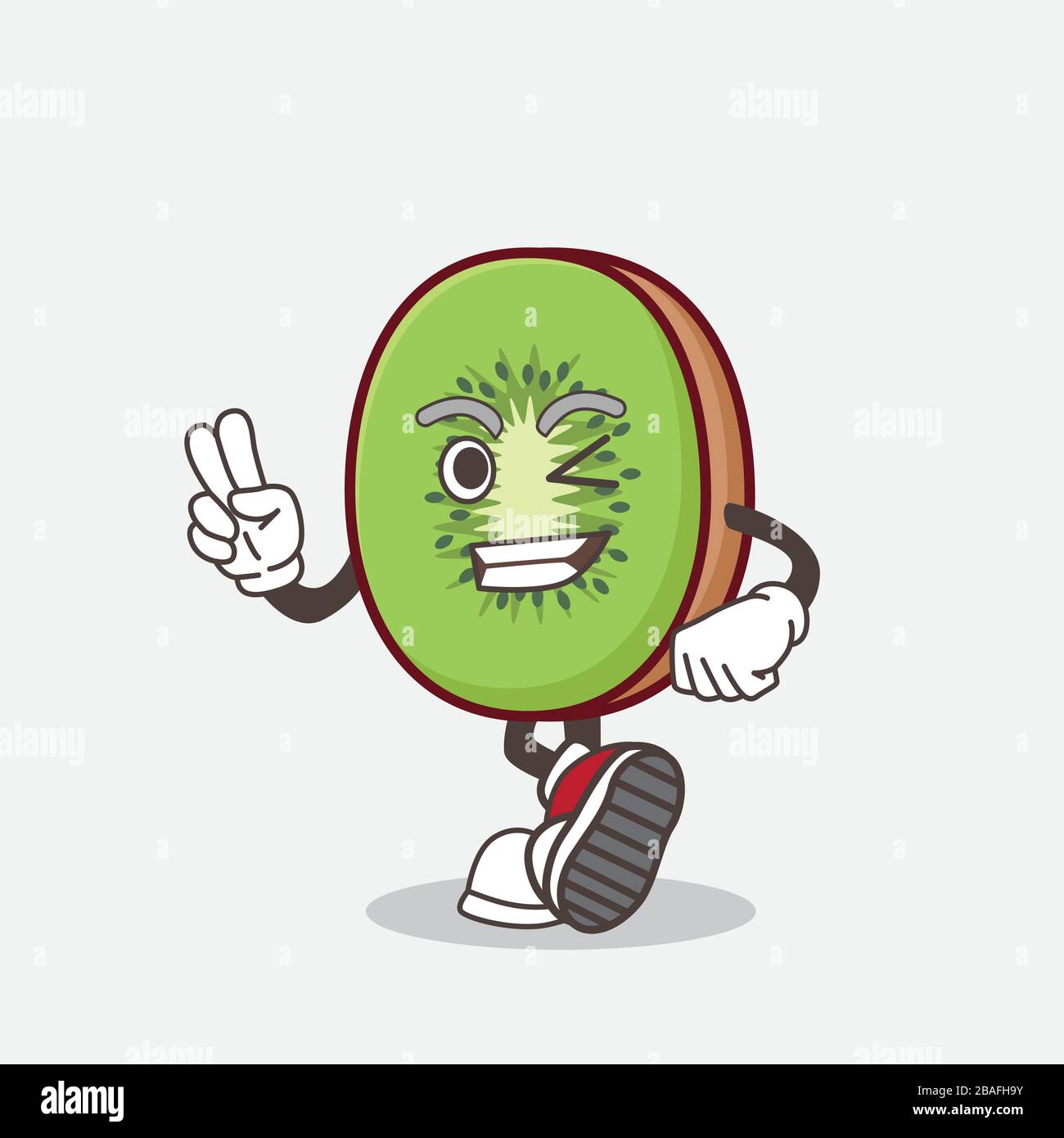 Sliced Green Kiwi Fruit Mascot Character Vector Illustration Stock ...