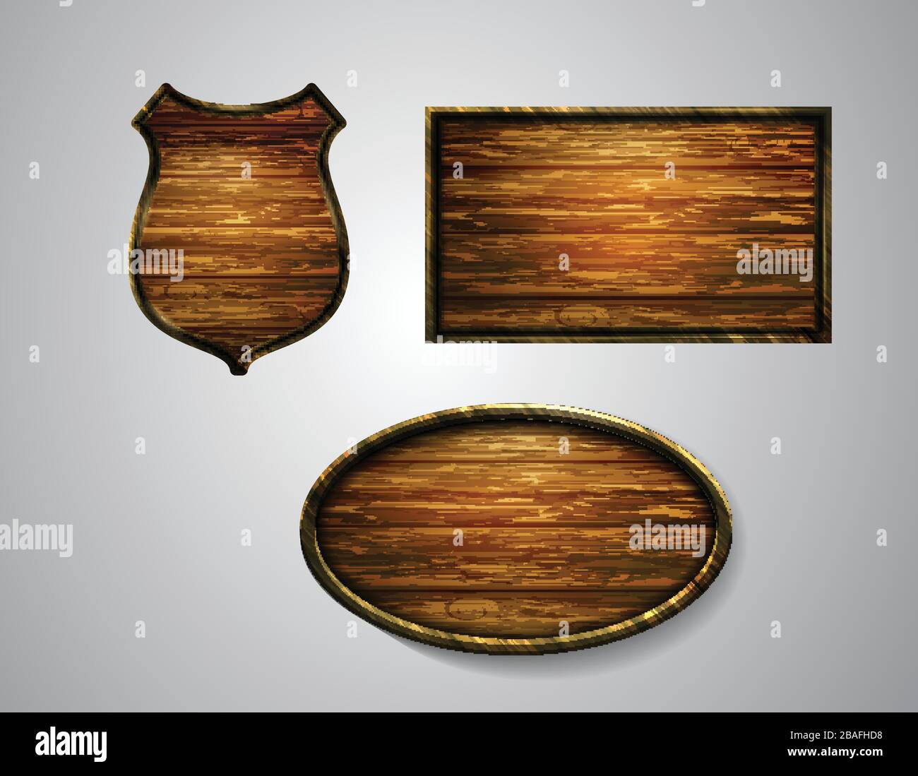 Vector realistic illustration of wooden signboard Stock Vector Image ...