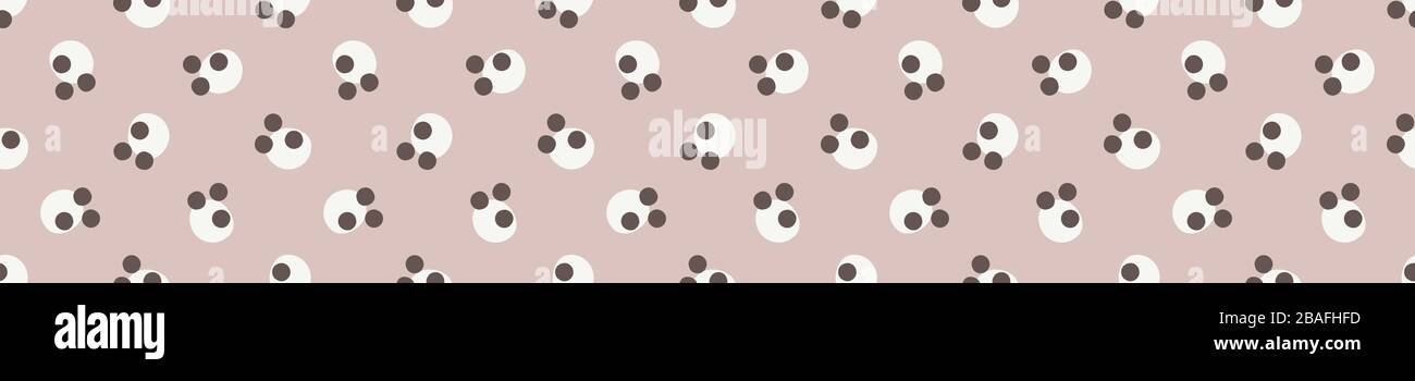 Hand drawn whimsical spotty dots seamless border pattern. Vector wonky ...