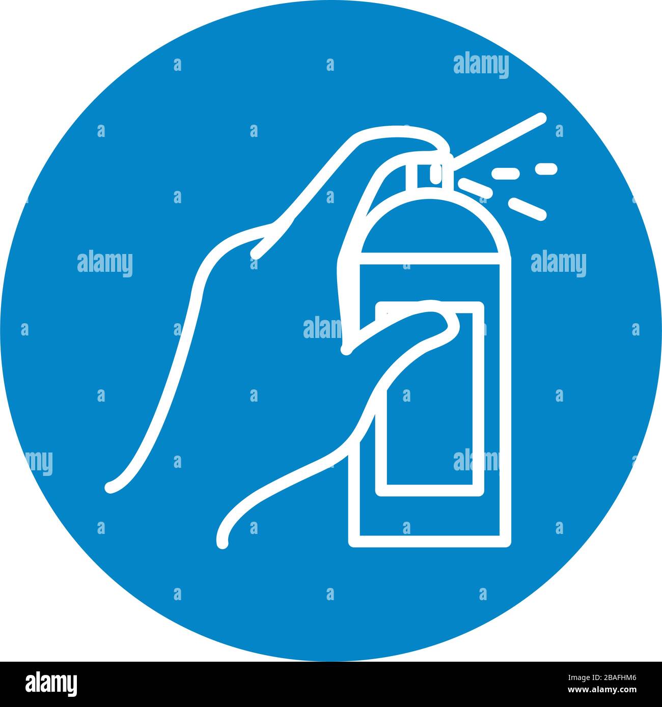 hand with spray can icon over white background, line style, vector ...