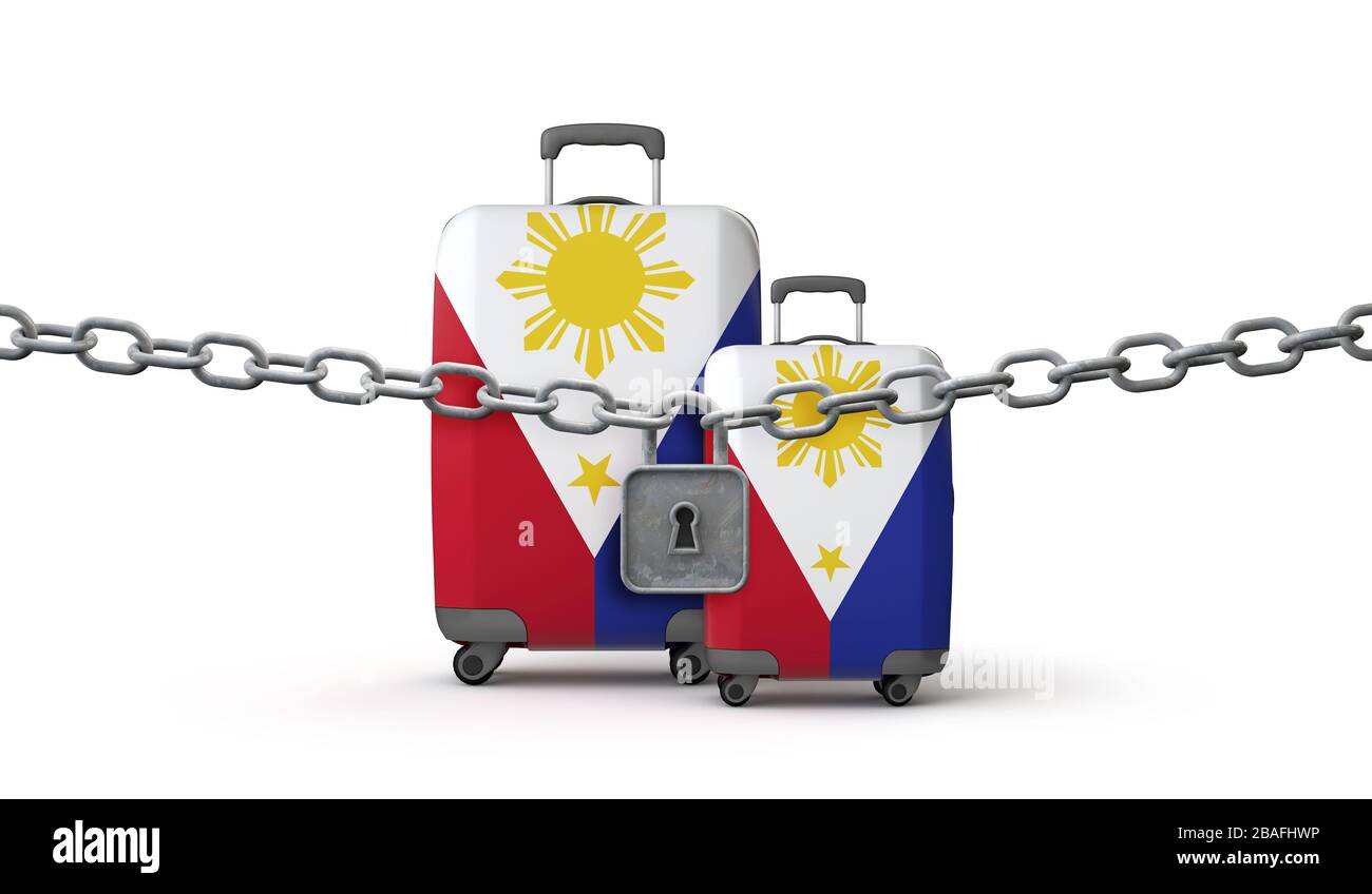 Philippines lockdown travel restrictions concept. 3D Render Stock Photo ...