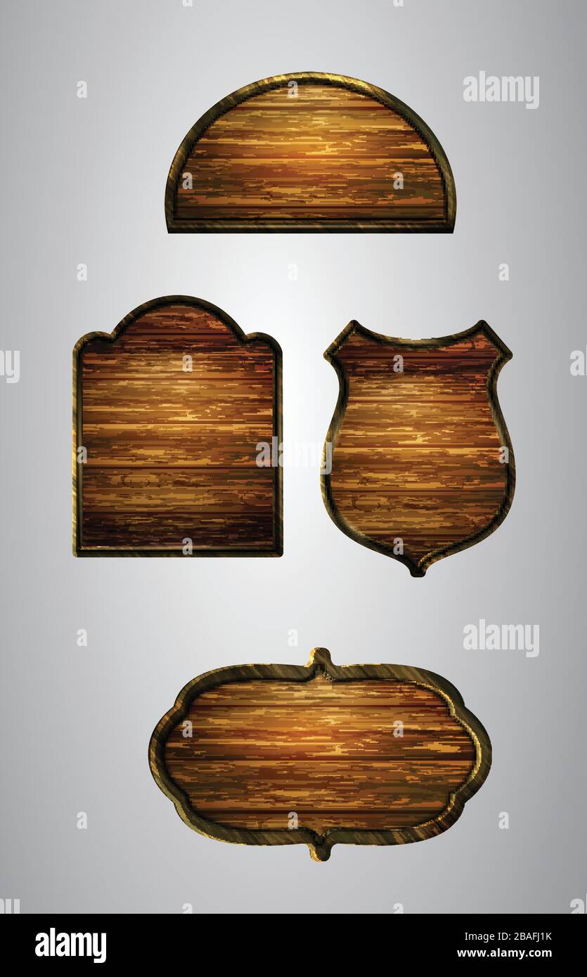 Vector realistic illustration of wooden signboard Stock Vector Image ...