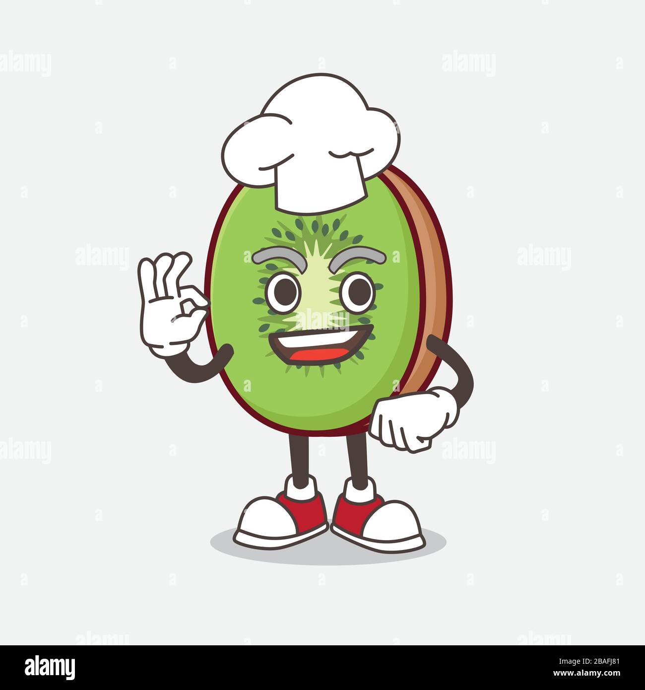 Sliced Green Kiwi Fruit Mascot Character Vector Illustration Stock ...
