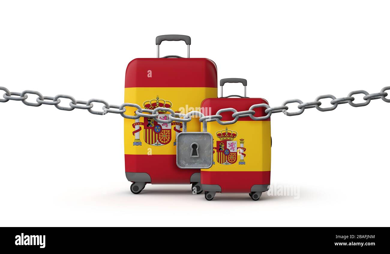 Spain lockdown travel restrictions concept. 3D Render Stock Photo - Alamy