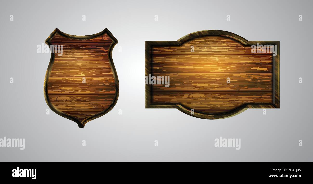 Vector realistic illustration of wooden signboard Stock Vector Image ...