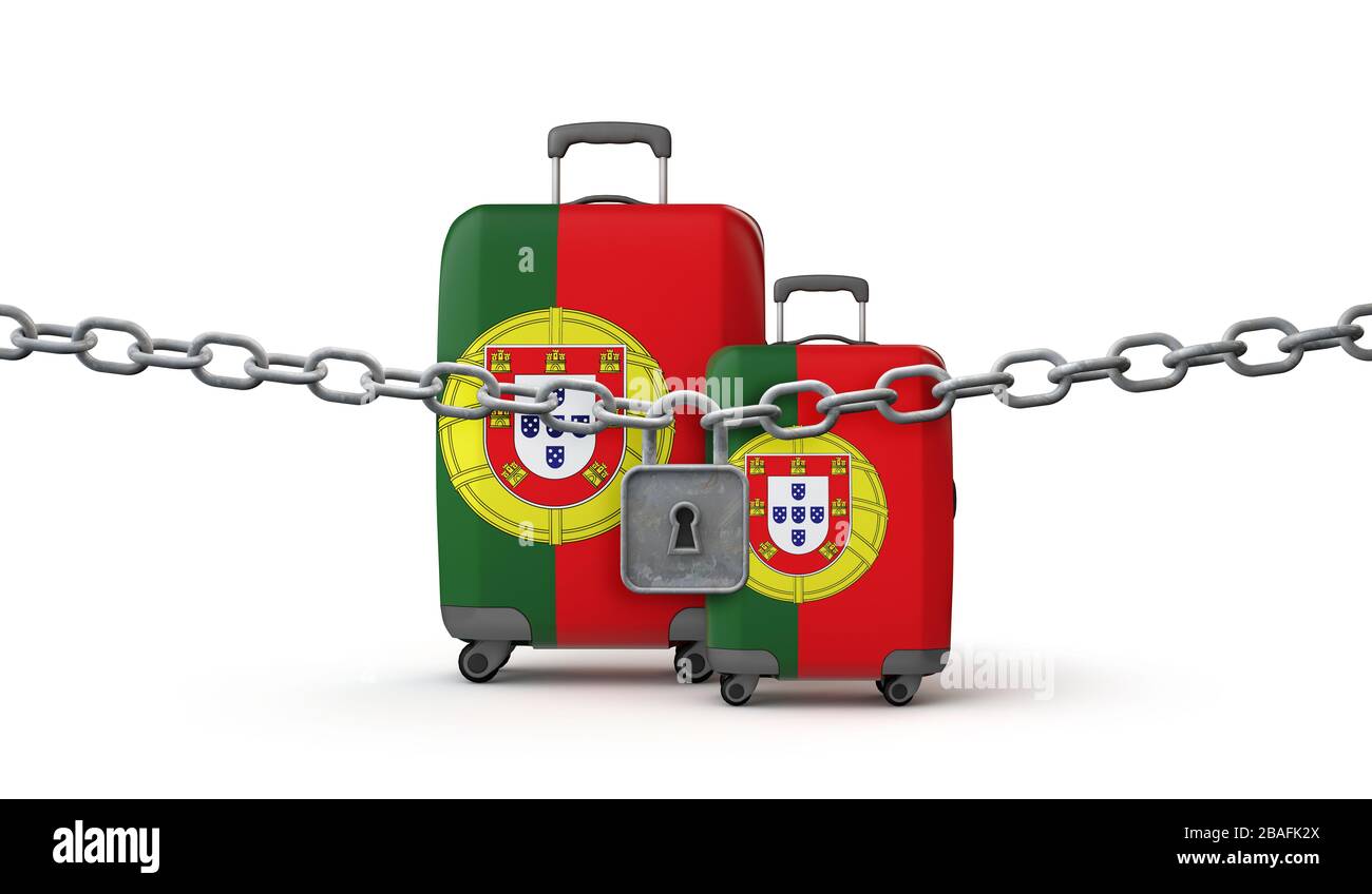 Portugal lockdown travel restrictions concept. 3D Render Stock Photo ...