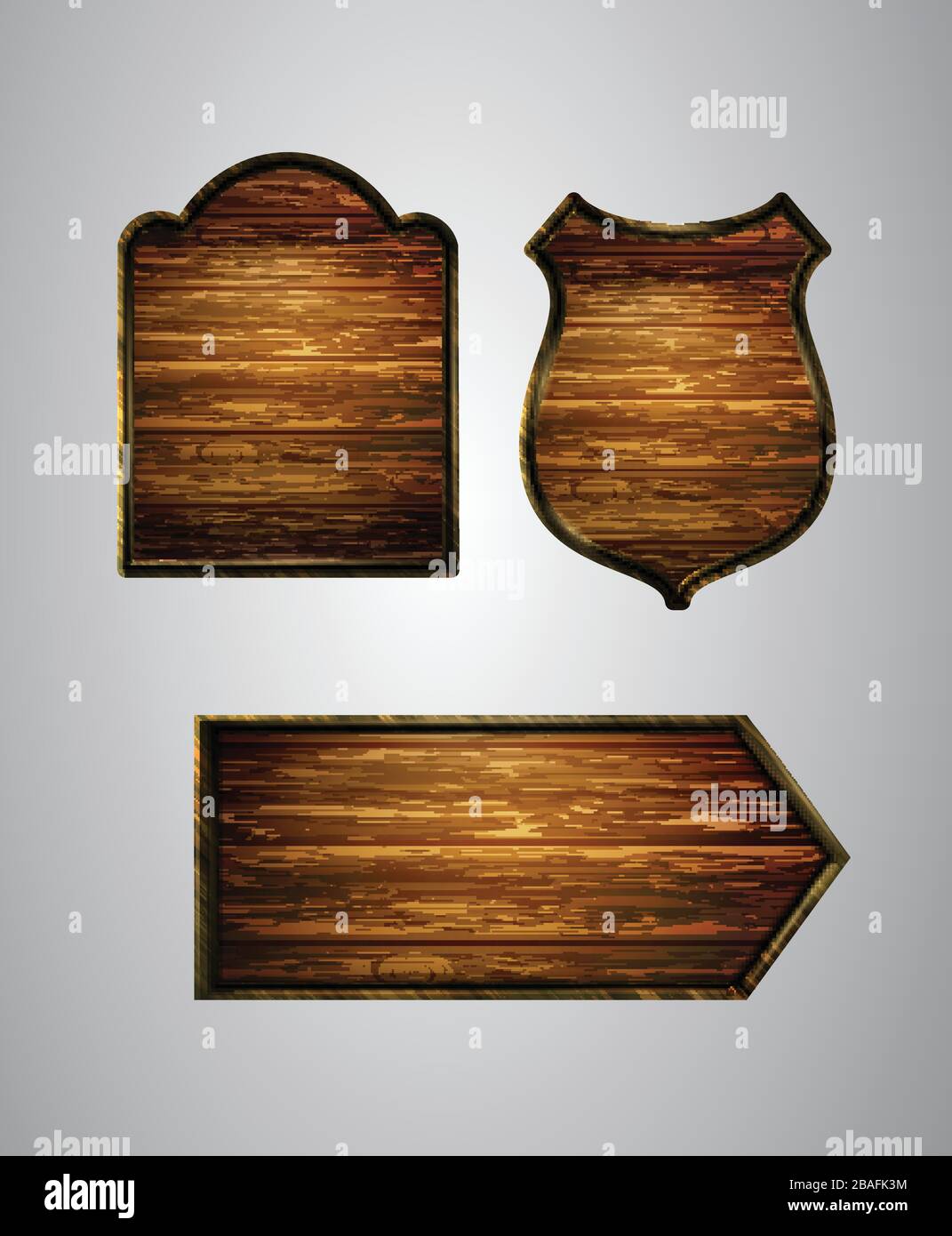 Vector realistic illustration of wooden signboard Stock Vector Image ...