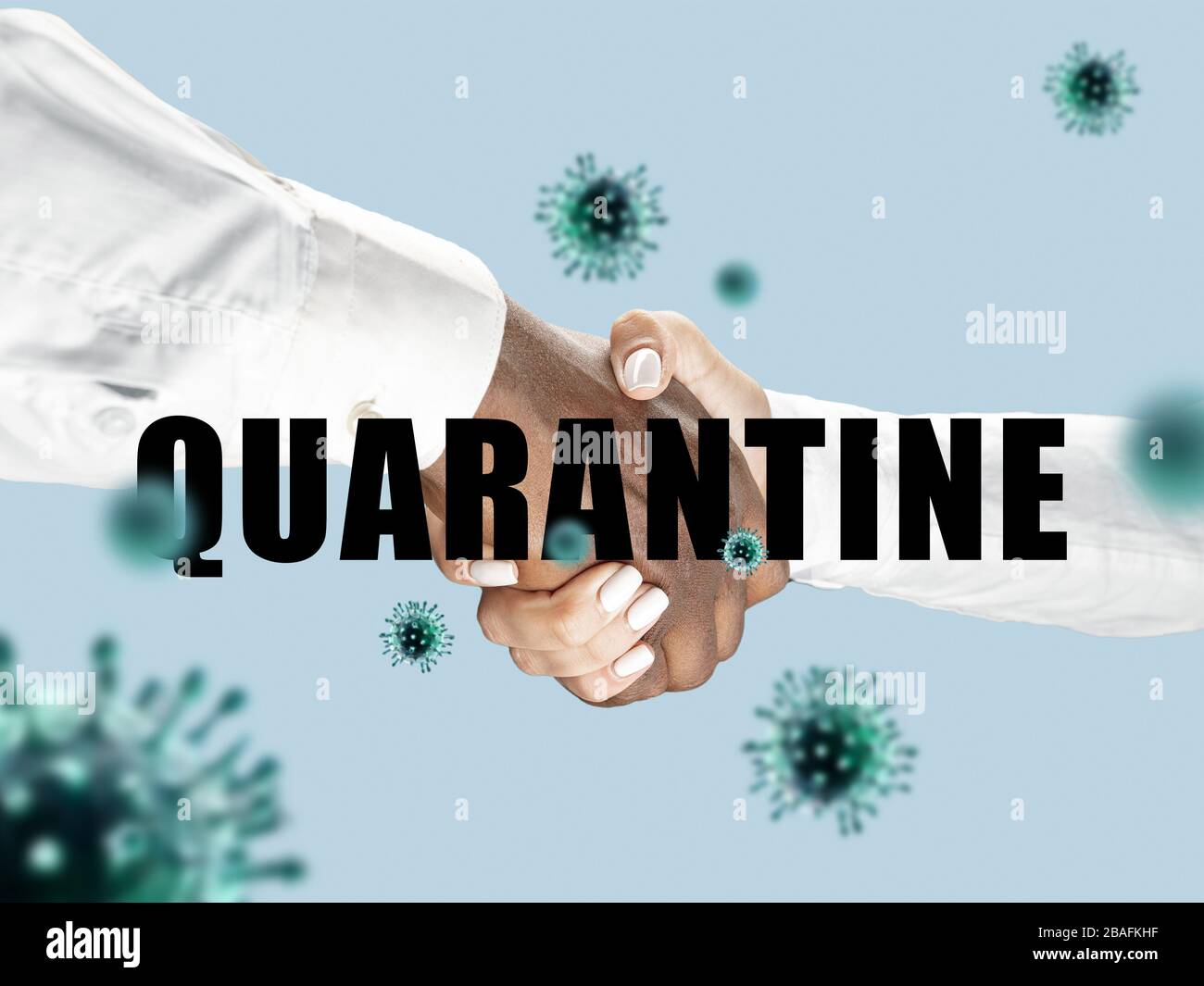 Human hands shaking, avoid greeting while coronavirus epidemic ...