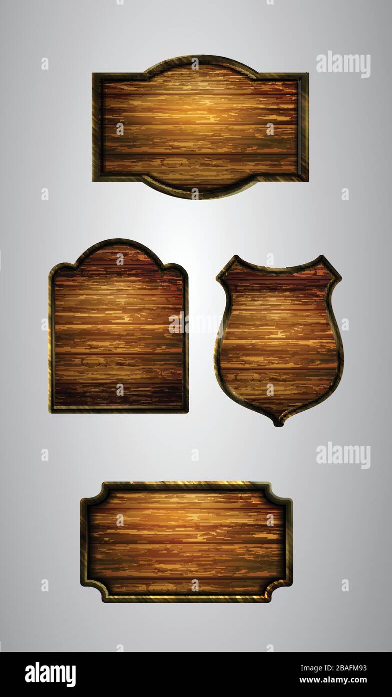 Vector realistic illustration of wooden signboard Stock Vector Image ...