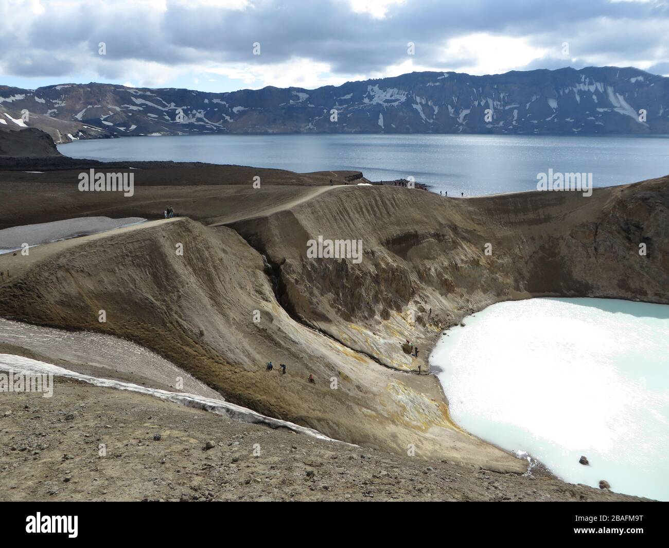 Beautiful landscape and nature of turquoise blue volcano crater ...