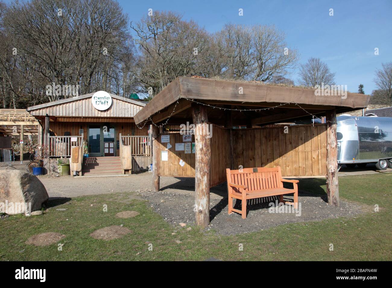 Comrie Croft mountain biking venue Stock Photo - Alamy
