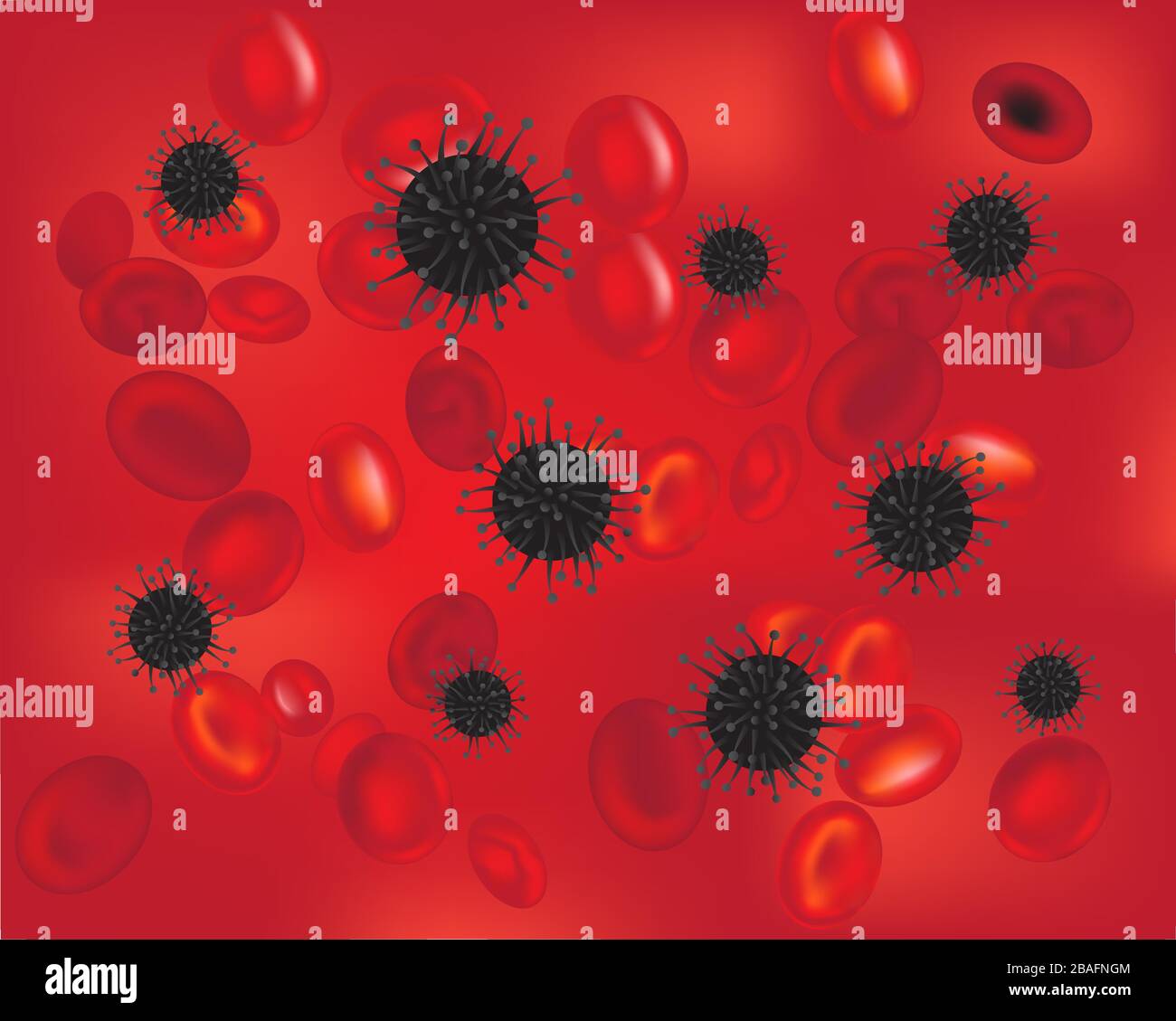 Blood background with virus coronavirus infection. Blood test on ...