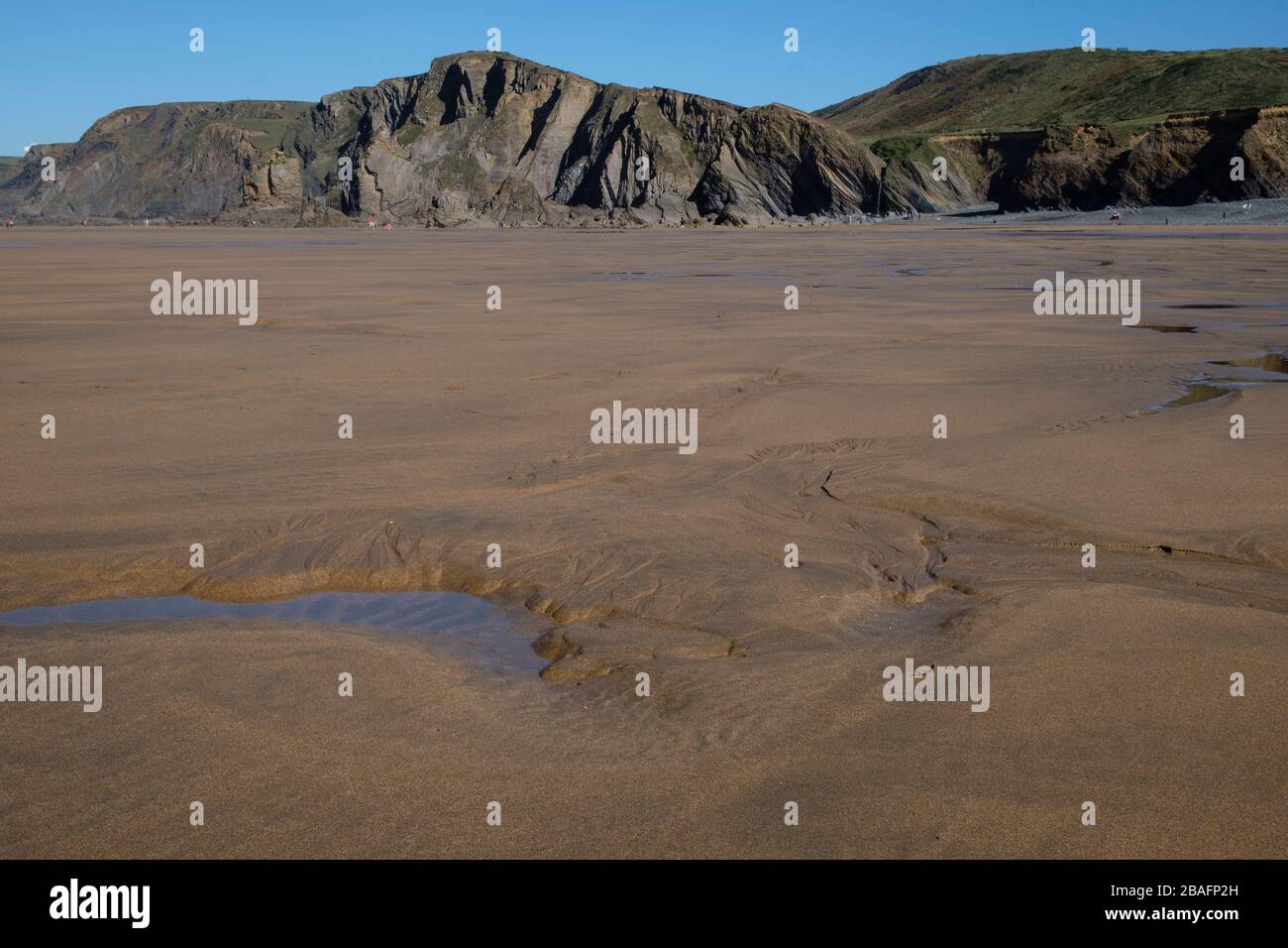 The lovely sandy beach is accessible from Sandymouth Bay National Trust ...