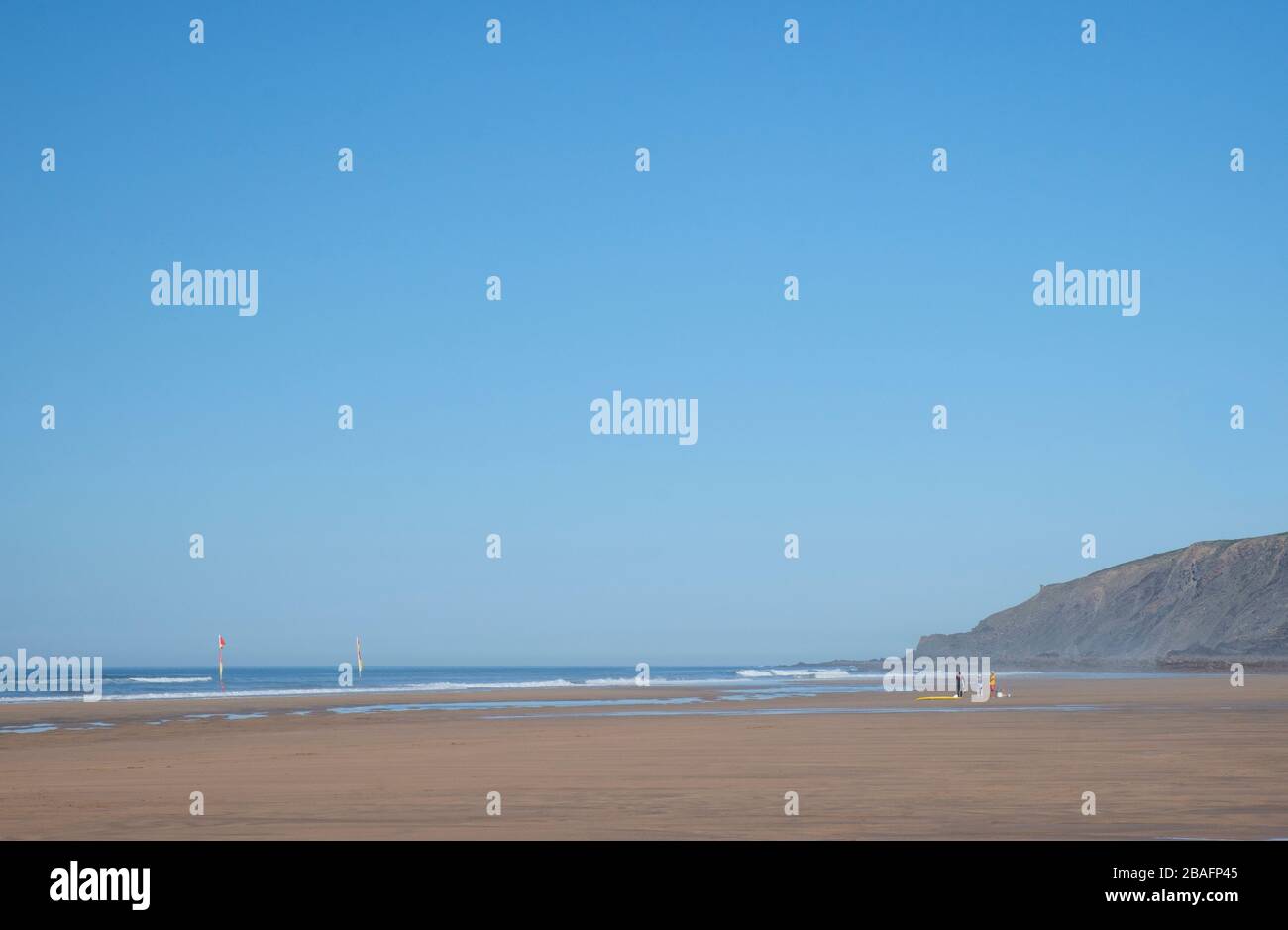 The lovely sandy beach is accessible from Sandymouth Bay National Trust ...