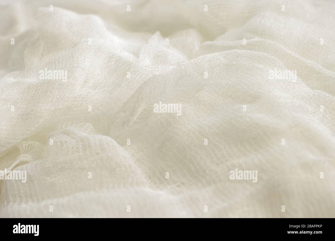 white color woven cotton gauze fabric background texture. close up top view Stock Photo - Alamy