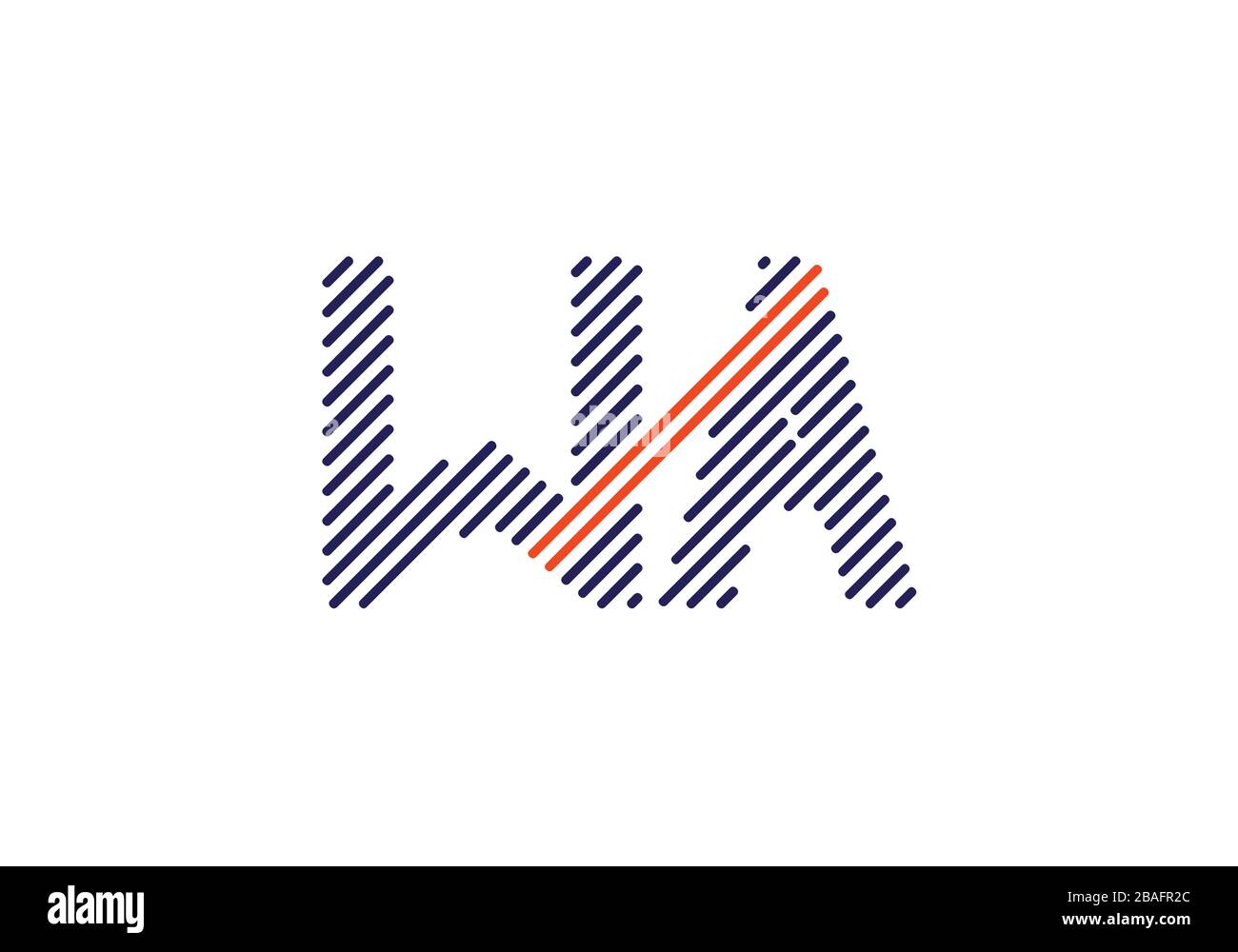 W A, WA Initial Letter Logo design vector template, Graphic Alphabet ...