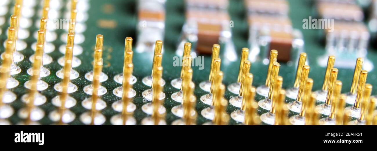 The micro elements of computer central processor unit, CPU contact pins close up Stock Photo - Alamy
