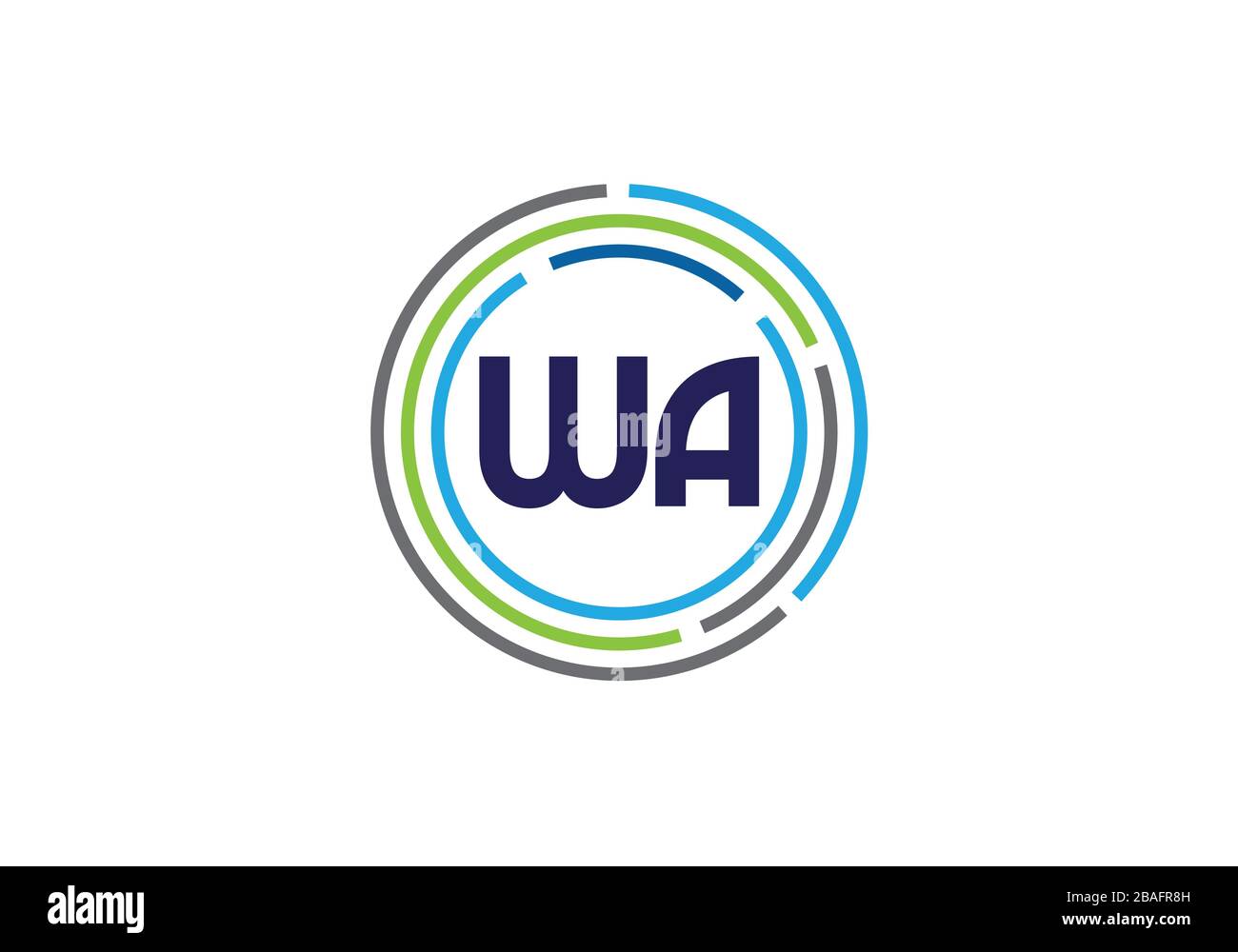 W A, WA Initial Letter Logo design vector template, Graphic Alphabet ...