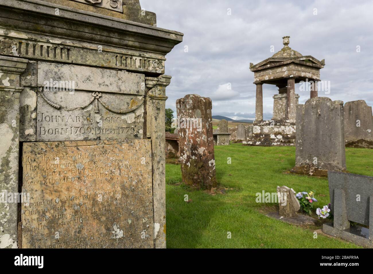 Text recorded on 18th century tombstone obelisk, Old Castleton Cemetery ...