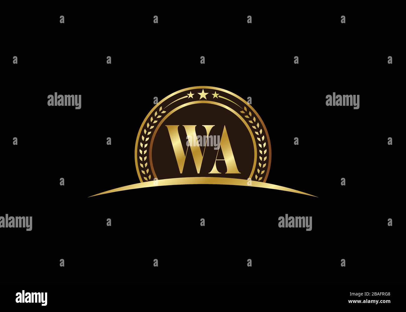 W A, WA Initial Letter Logo design vector template, Graphic Alphabet ...